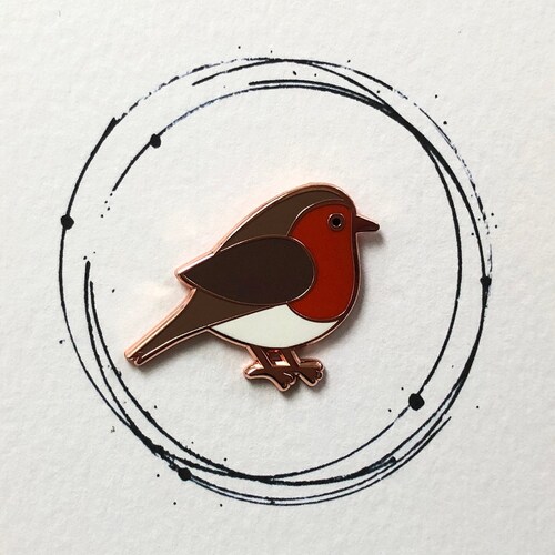 Robin Brooch ... Vintage Christmas Illustration Pin Badge LR - Etsy