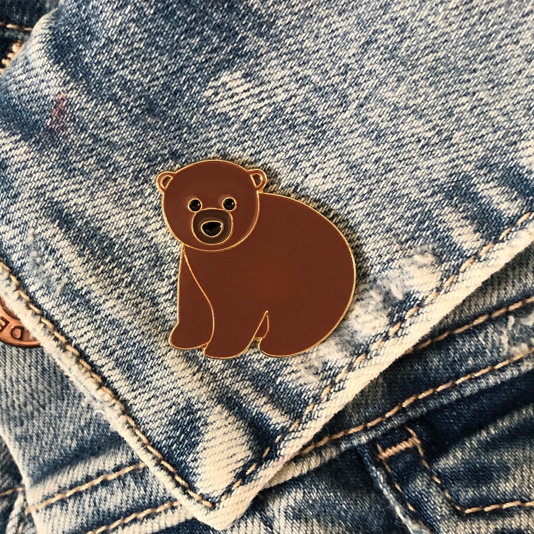 Brown Bear Enamel Pin Badge - Etsy