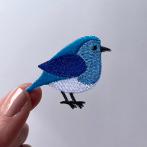 Bluebird Iron on Patch, Bluebird Embroidery Patch, Bluebird Embroidered ...