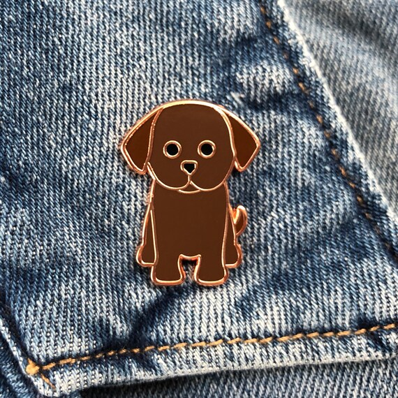Chocolate Lab Enamel Pin Badge | Etsy