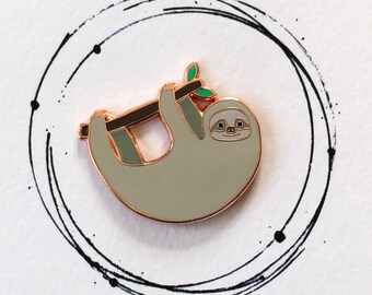 Sloth Pin is a Cute Jungle Animal Enamel Lapel Pin Gift for - Etsy