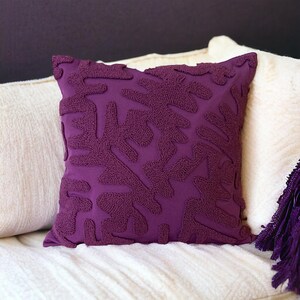 Purple Punch Pillow , Hand Tufted Punch Needle Pillow Cover ...