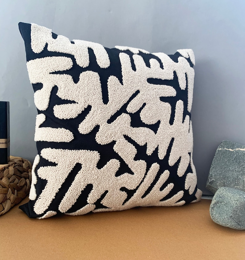 Punch Pillow Hand Tufted Punch Needle Pillow Cover / | Etsy