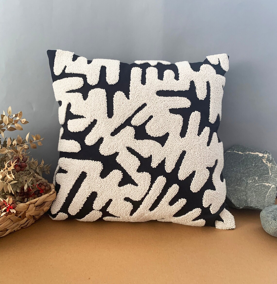 Punch Pillow Hand Tufted Punch Needle Pillow Cover / - Etsy