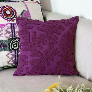 Purple Punch Pillow , Hand Tufted Punch Needle Pillow Cover ...