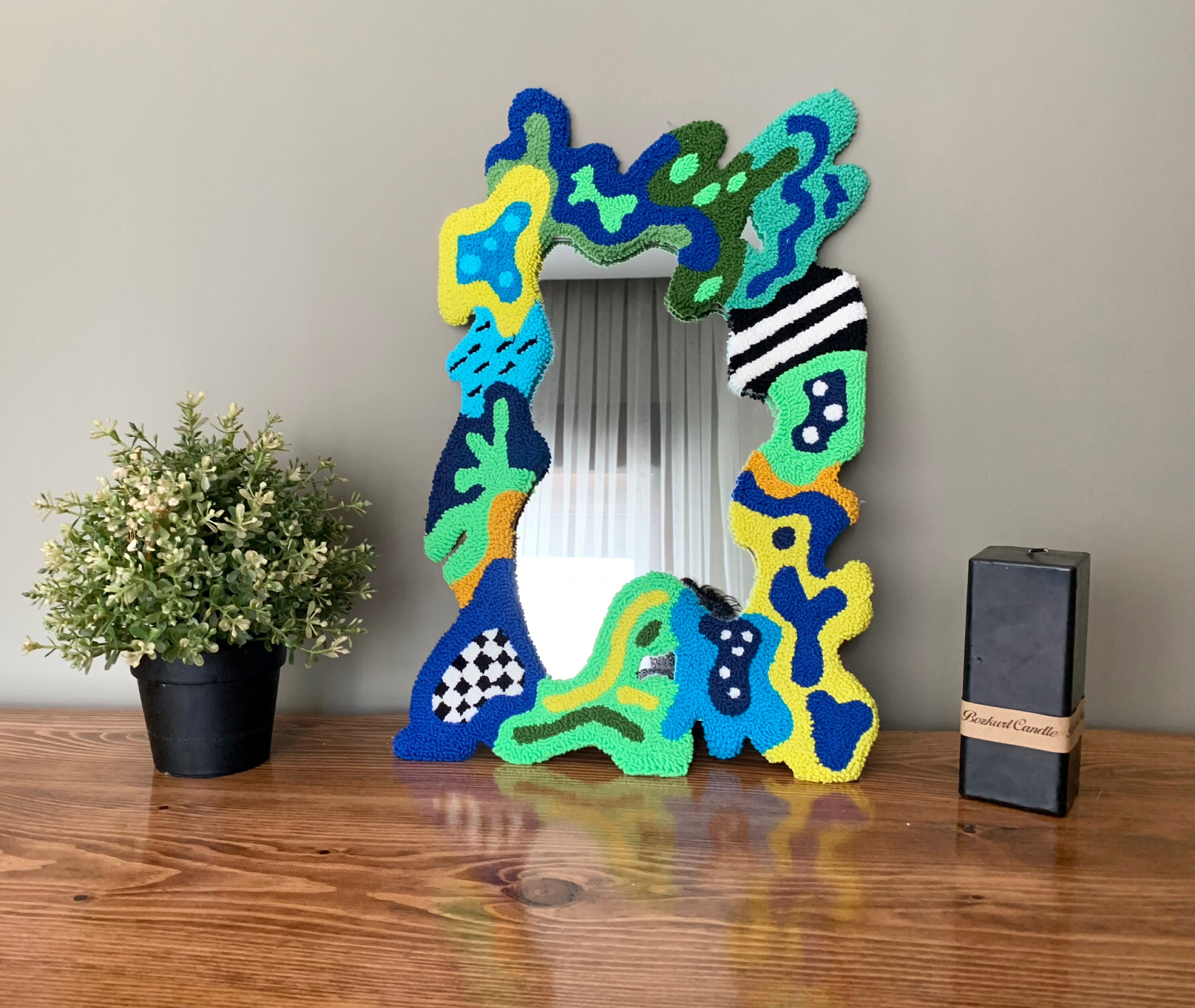 Handmade Tufted Mirror Modern Punch Needle Mirror Multicolor - Etsy