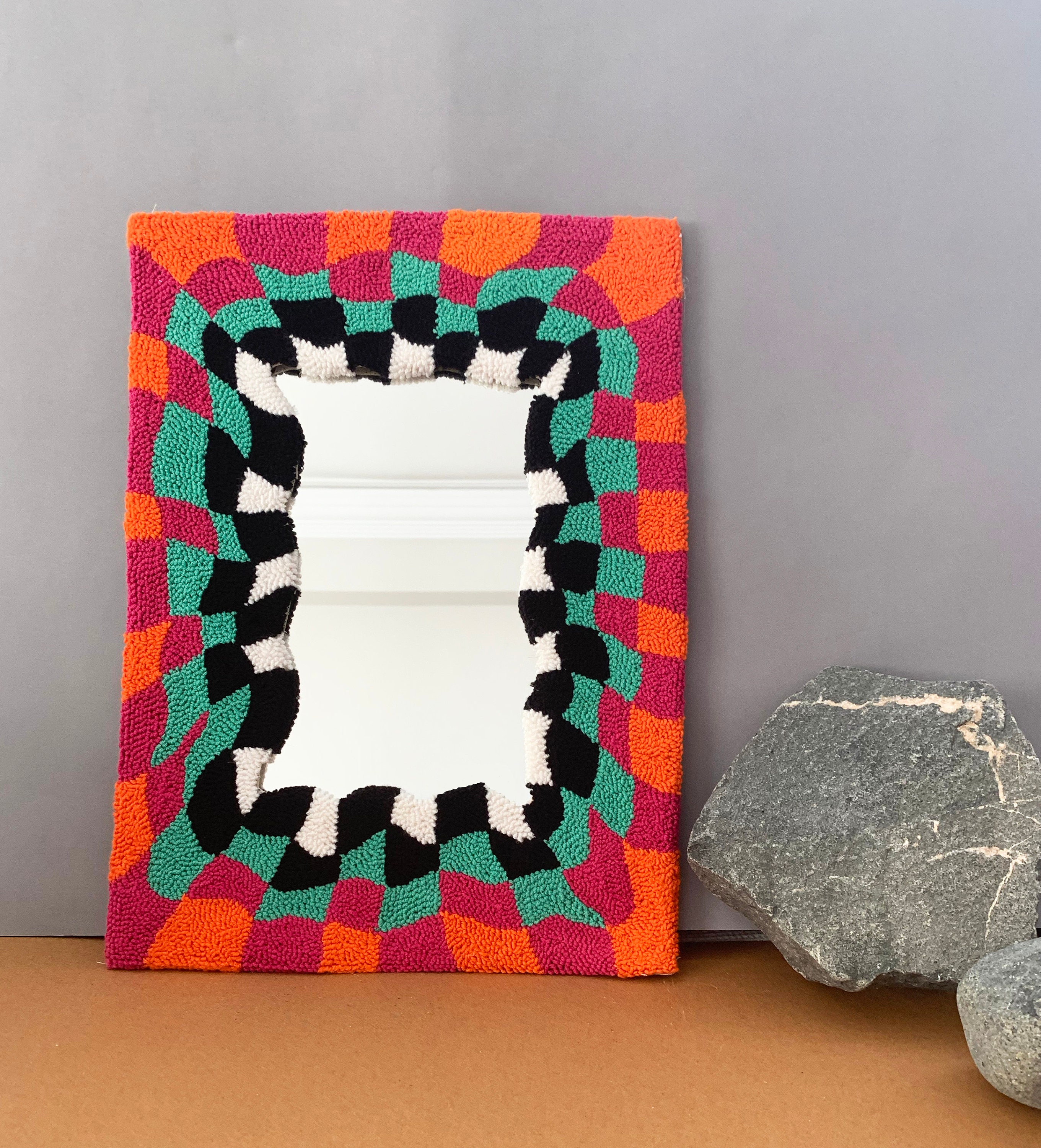 Handmade Tufted Mirror Punch Needle Mirror Multicolor - Etsy