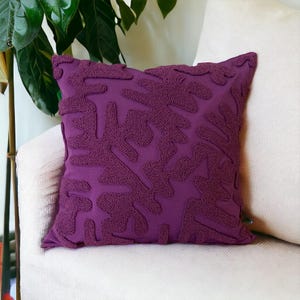 Purple Punch Pillow , Hand Tufted Punch Needle Pillow Cover ...