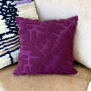 Purple Punch Pillow , Hand Tufted Punch Needle Pillow Cover ...