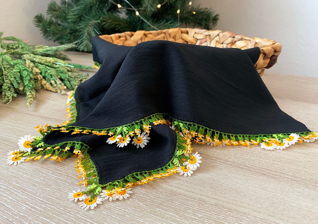 Traditional Turkish Oya Lace Scarf/ Turkish Yazma Daisy Lace Scarf ...