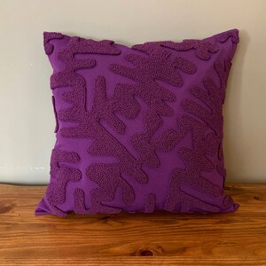 Purple Punch Pillow , Hand Tufted Punch Needle Pillow Cover ...