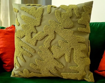 Punch Pillow , Hand Tufted Punch Needle Pillow Cover / Psychedelic ...