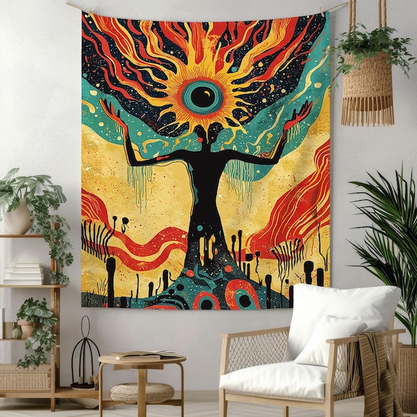 Trippy Tapestry - Etsy