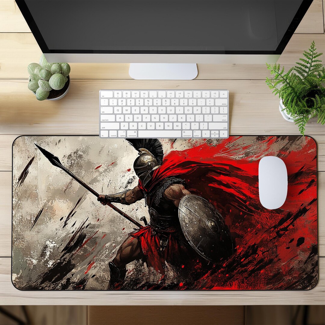 Spartan Warrior Big Mousepad XXL – Extended Gaming Desk Mat With Epic ...