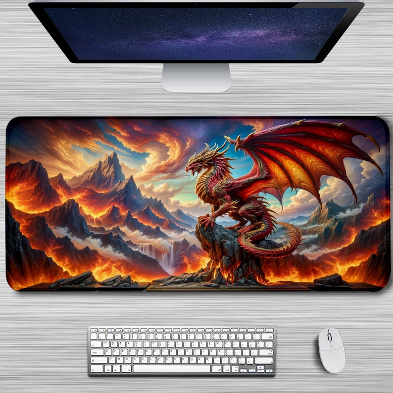 Epic Dragon Gaming Mouse Pad XXL - Large Desk Mat With Fantasy Art ...
