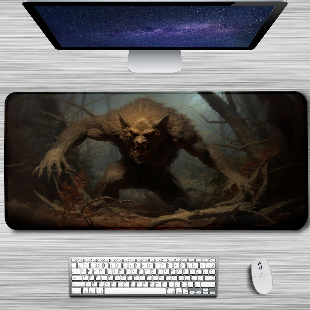 Werewolf Desk Pad, Horror Werewolf Mouse Pad, Gaming Mousepad XL Gaming ...