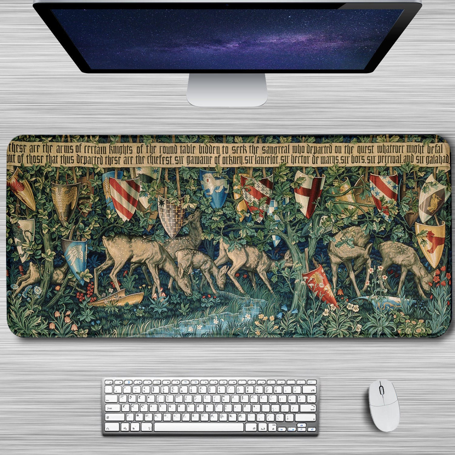 Medieval Art Mouse Pad Holy Grail Large, Extended XL Mousepad, Non-slip ...