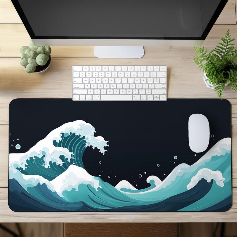 Japanese Wave Mousepad - Etsy