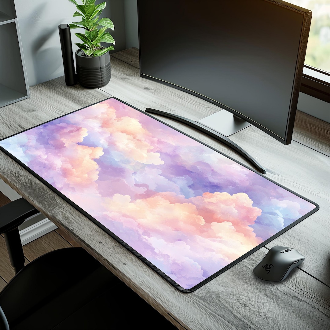 Cloud Desk Mat, Large Pastel Mouse Pad, Dreamy Sky Gaming Mat, Extra ...