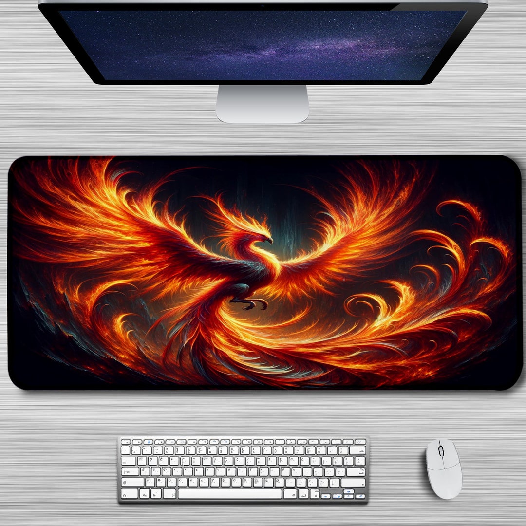 Fenix Firebird Desk Mat Large XXL Mousepad, Mythical Bird Gaming Mouse ...