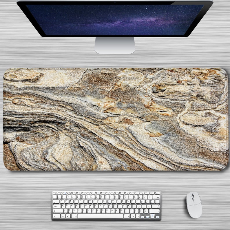 Unique Desk Mat Stone Texture Mouse Pad Rocks Desk Pad Marble - Etsy