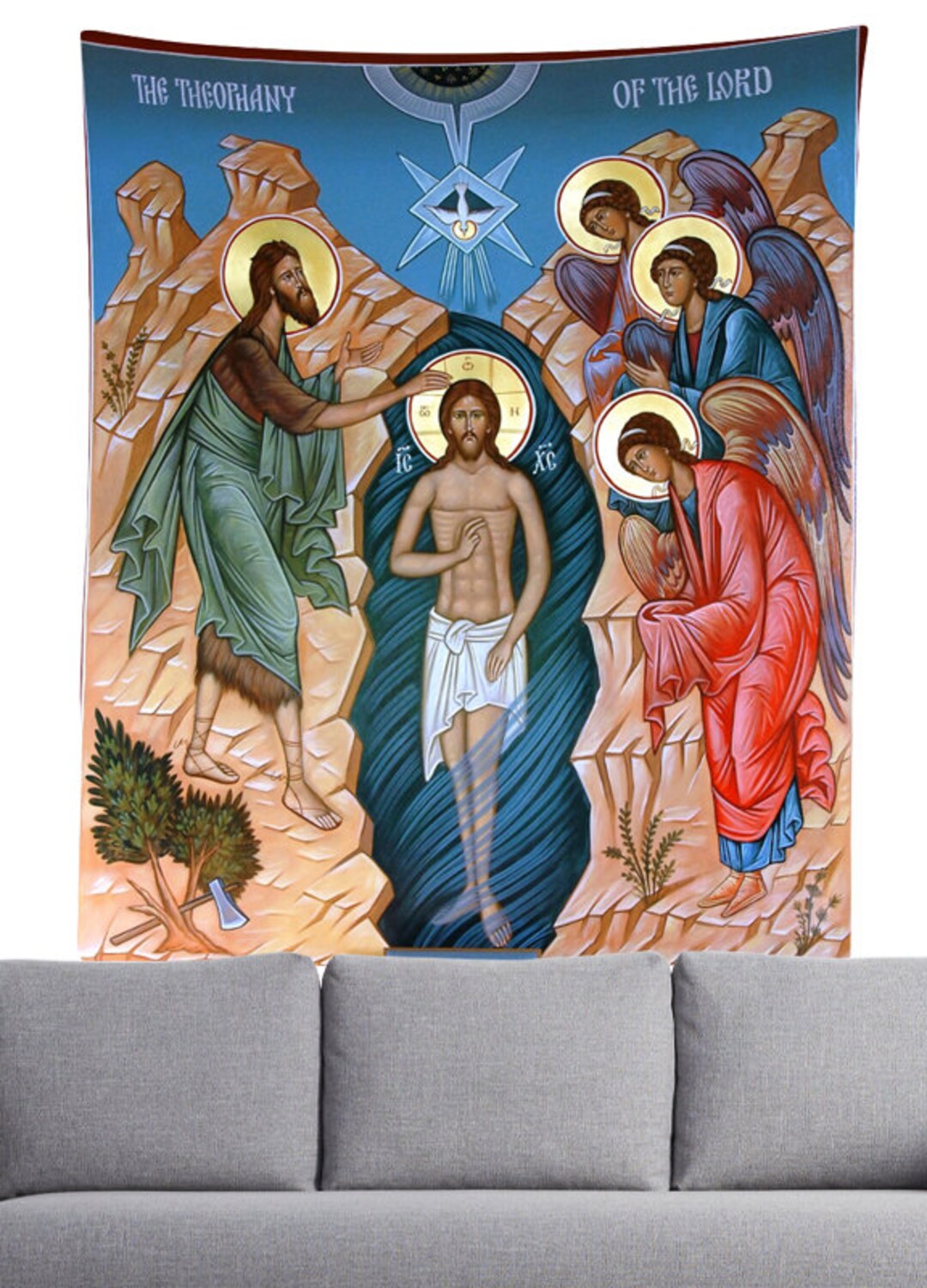 Jesus Tapestry, Wall Decor Christian Tapestry Feast of the Theophany of Our Lord and Savior ...