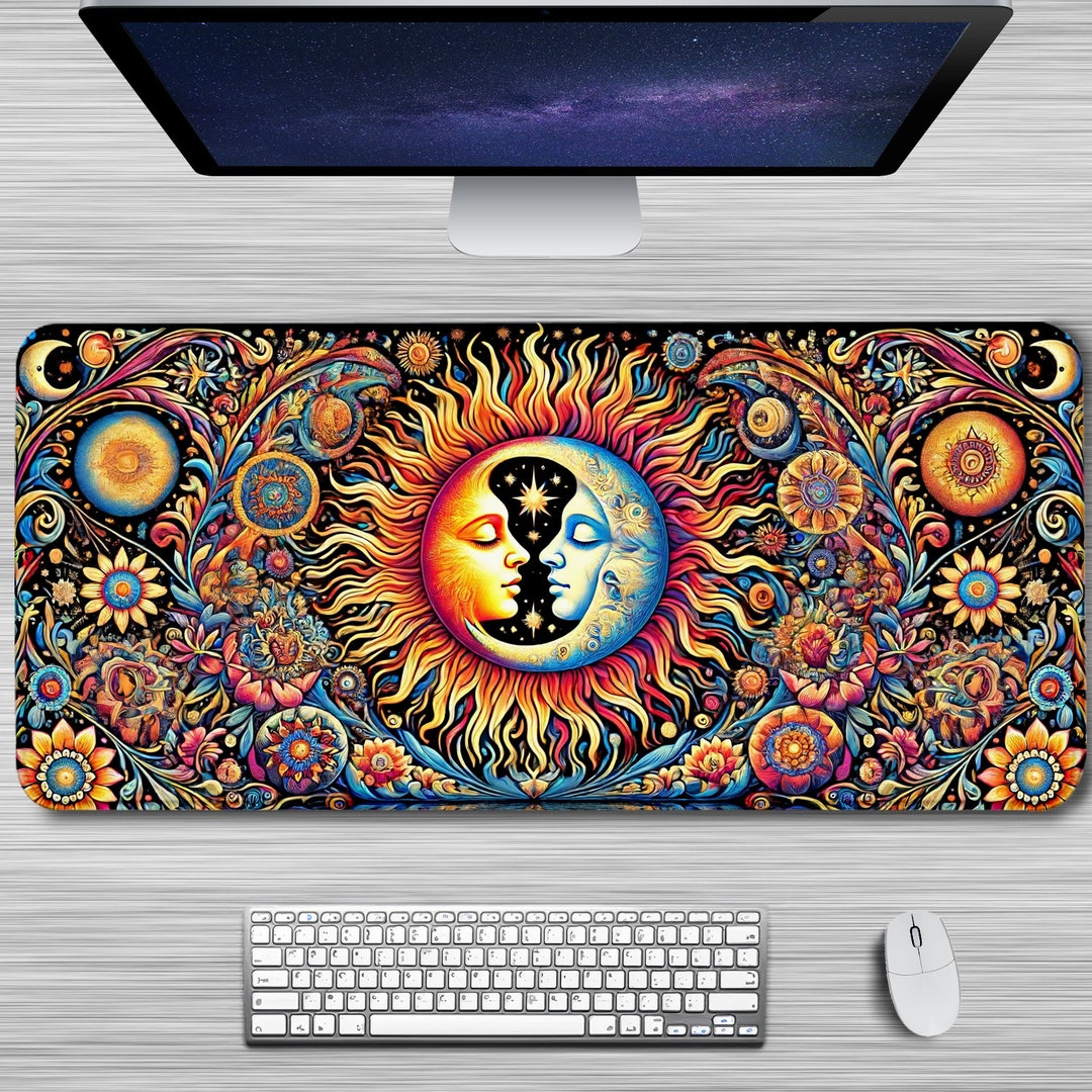 XXL Mouse Pad | Yin Yang Desk Mat | Sun & Moon Design | Extended Gaming ...
