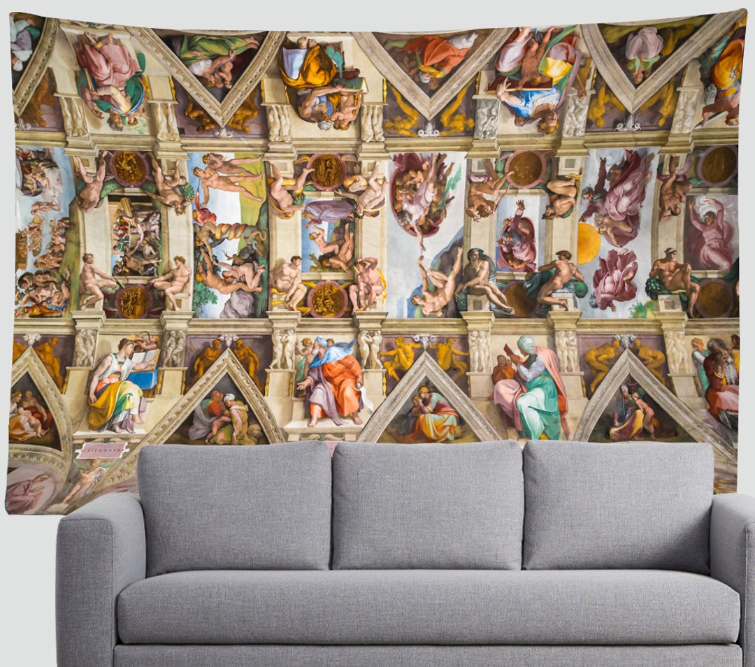 Renaissance Tapestry Christian Art Sistine Chapel Ceiling Painting by ...