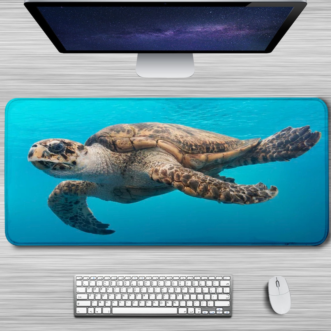 Sea Turtle Desk Mat Turtle Ocean Mouse Pad Ocean Sea Beach - Etsy