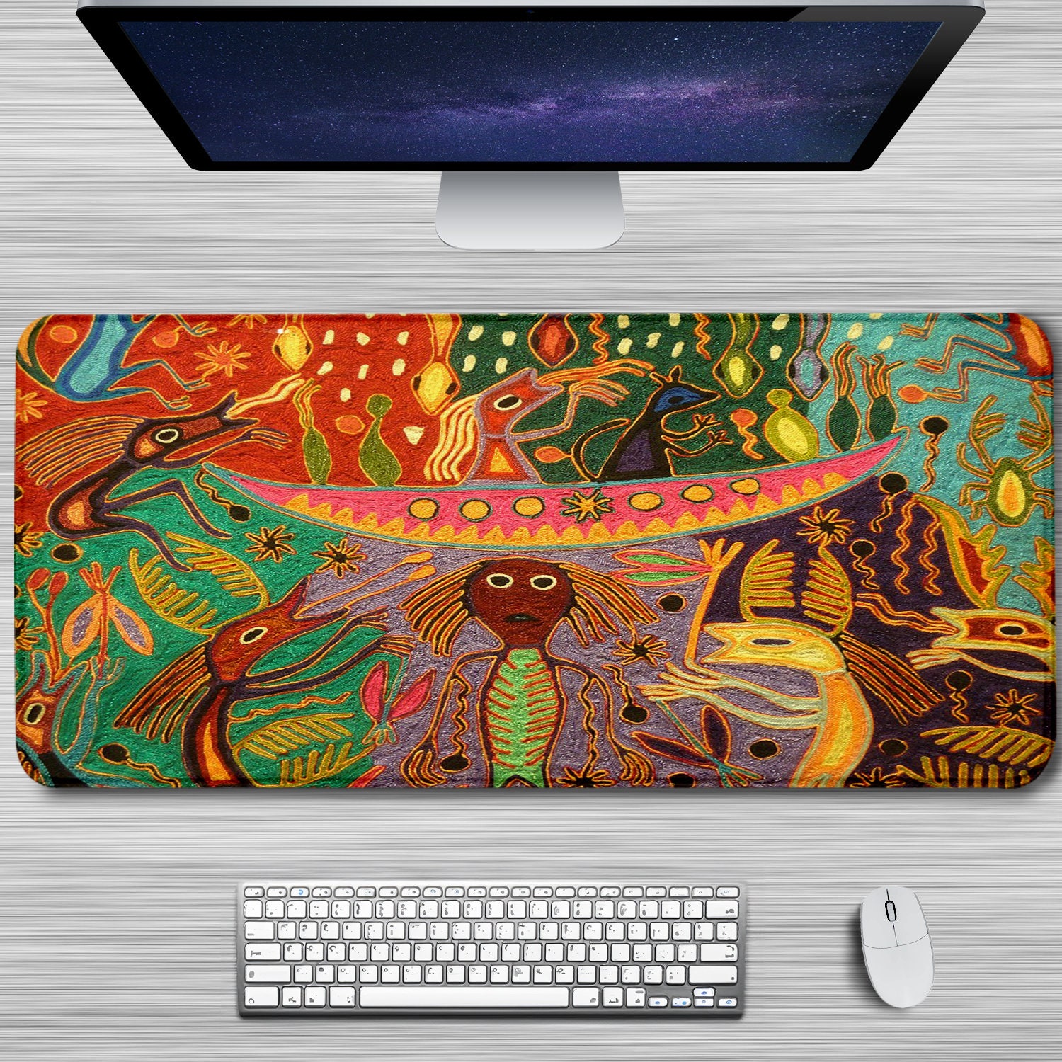 Abstract Art Mouse Pad Huichol Mexican Folk Art Native Indigenous ...