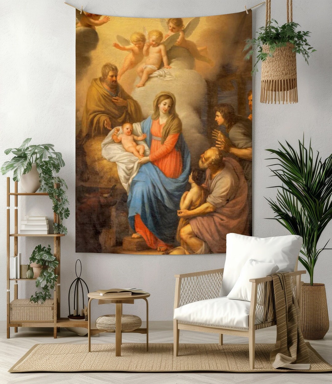 Christioan Tapestry, Renaissance Nativity Tapestry, Holy Family Wall ...