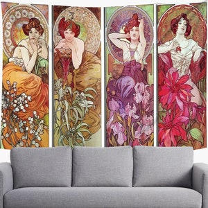 Art Nouveau Tapestry Alphonse Mucha Art Print Wall Art Wall Decor ...