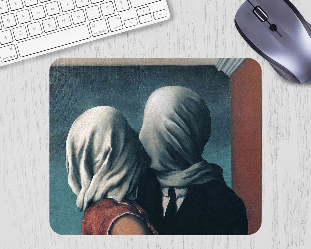 Rene Magritte Art Print Mouse Pad the Lovers Famous Painting Mousepad ...