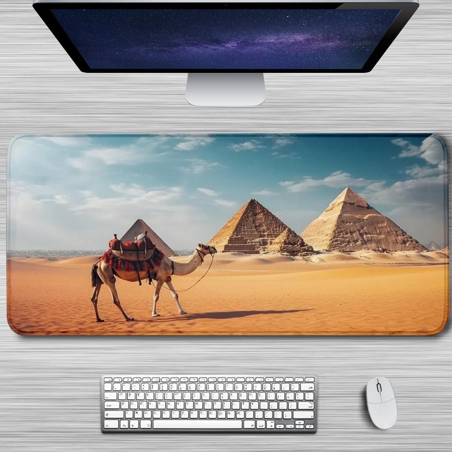 Pyramids Desk Mat Ancient Egypt Pyramid Desk Pad Egyptian Mouse Pad for ...