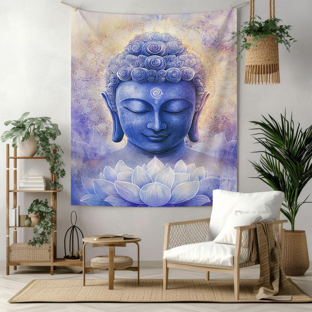 Buddha Tapestry Wall Hanging - Zen Meditation Room Decor - Large ...