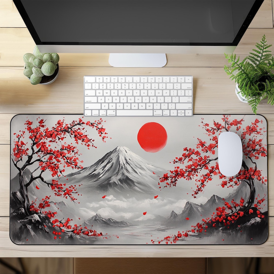 Mount Fuji Sakura XXL Large Gaming Mouse Pad – Extended Desk Mat With ...