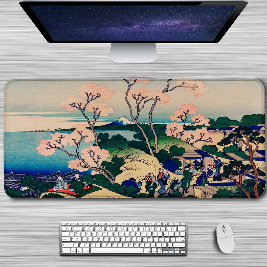 Japanese Mouse Pad Hokusai Print Old Ukio-e Art Mousepad, Large Desk ...
