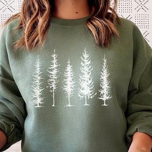 Pine Tree Sweatshirt, Pine Tree Shirt, Evergreen Trees Sweatshirt ...