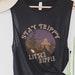 Women's Hippie Muscle Tank, Stay Trippy Little Hippie Distressed ...