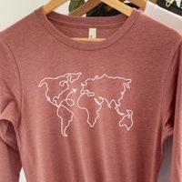 Travel Sweatshirt Adventure Awaits Sweatshirt World Map Travel ...
