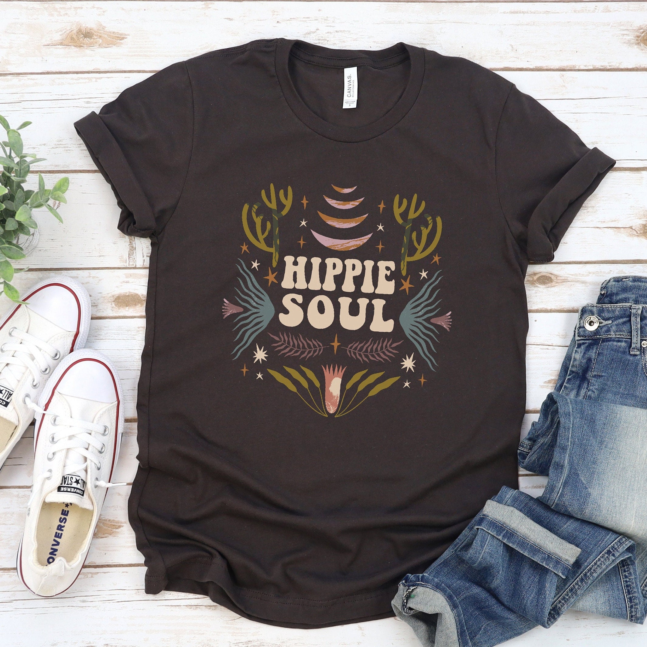 Hippie Shirt Hippie Soul Tee Hippie Moon Shirt Boho Tshirt | Etsy