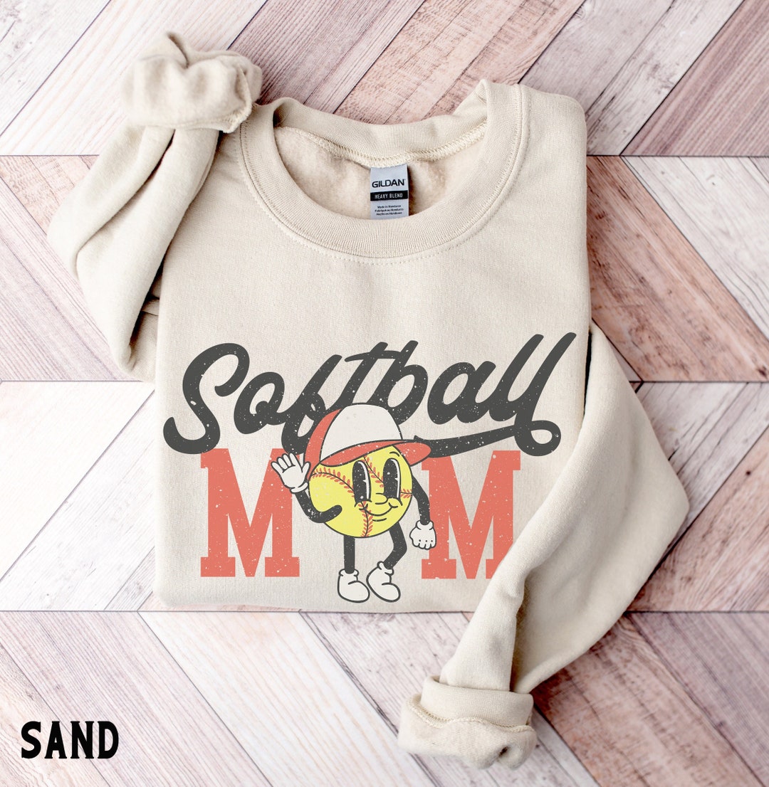 Retro Softball Mama Sweatshirt, Cute Softball Mom Crewneck, Softball ...