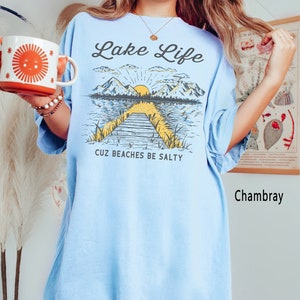 Women's Lake Life Graphic Tee Shirt, Comfort Colors®, Funny Lake Shirt ...
