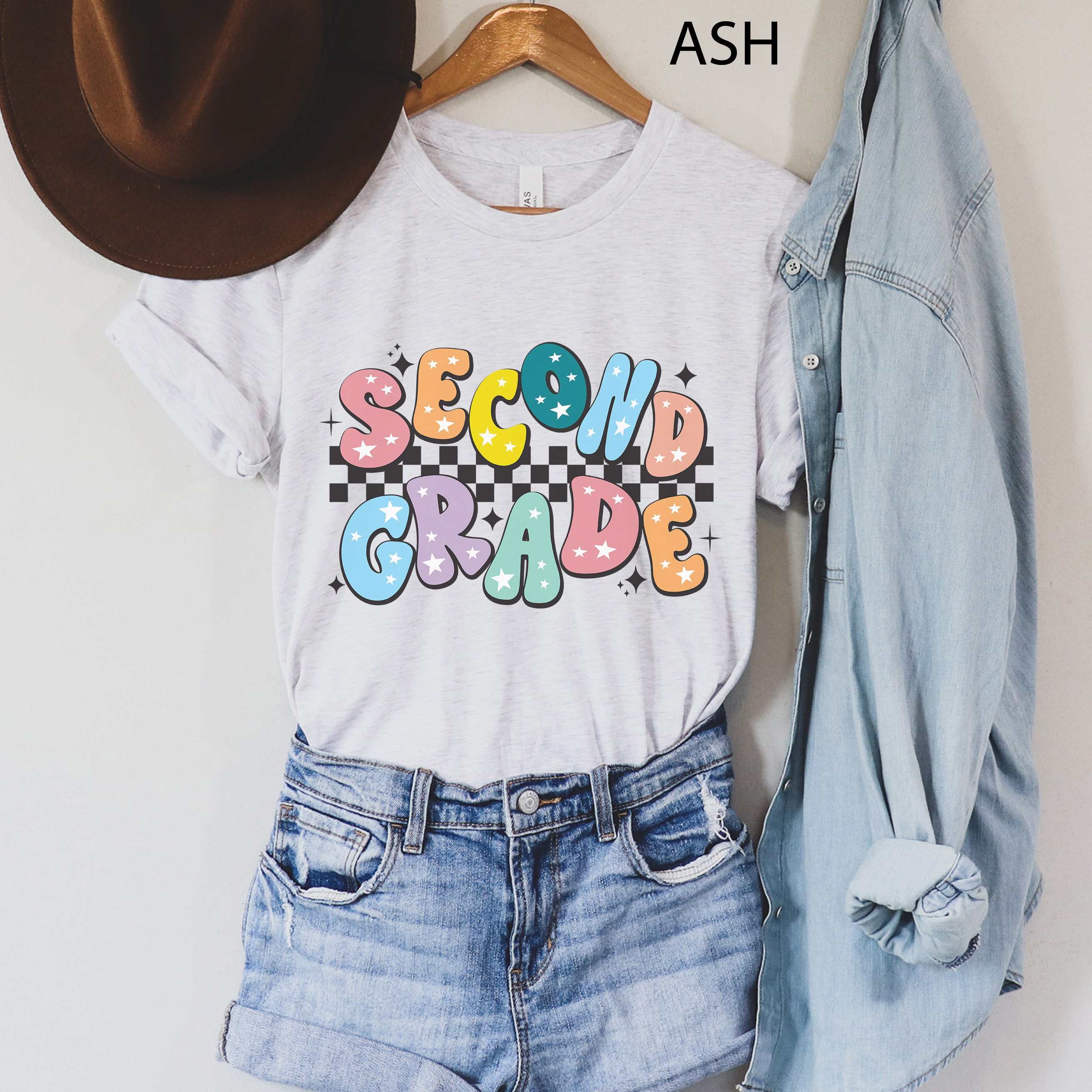 Second Grade Shirt, Retro Second Grade Teacher Shirt, 2nd Grade Team ...