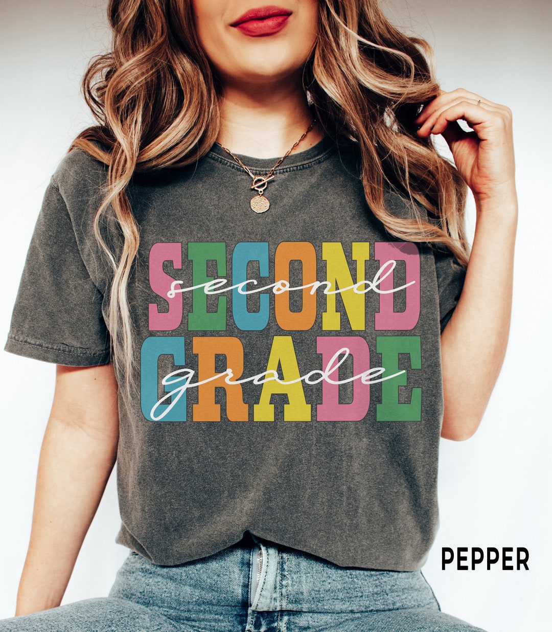 Retro Second Grade Shirt, Comfort Colors®, Second Grade Teacher Shirt ...
