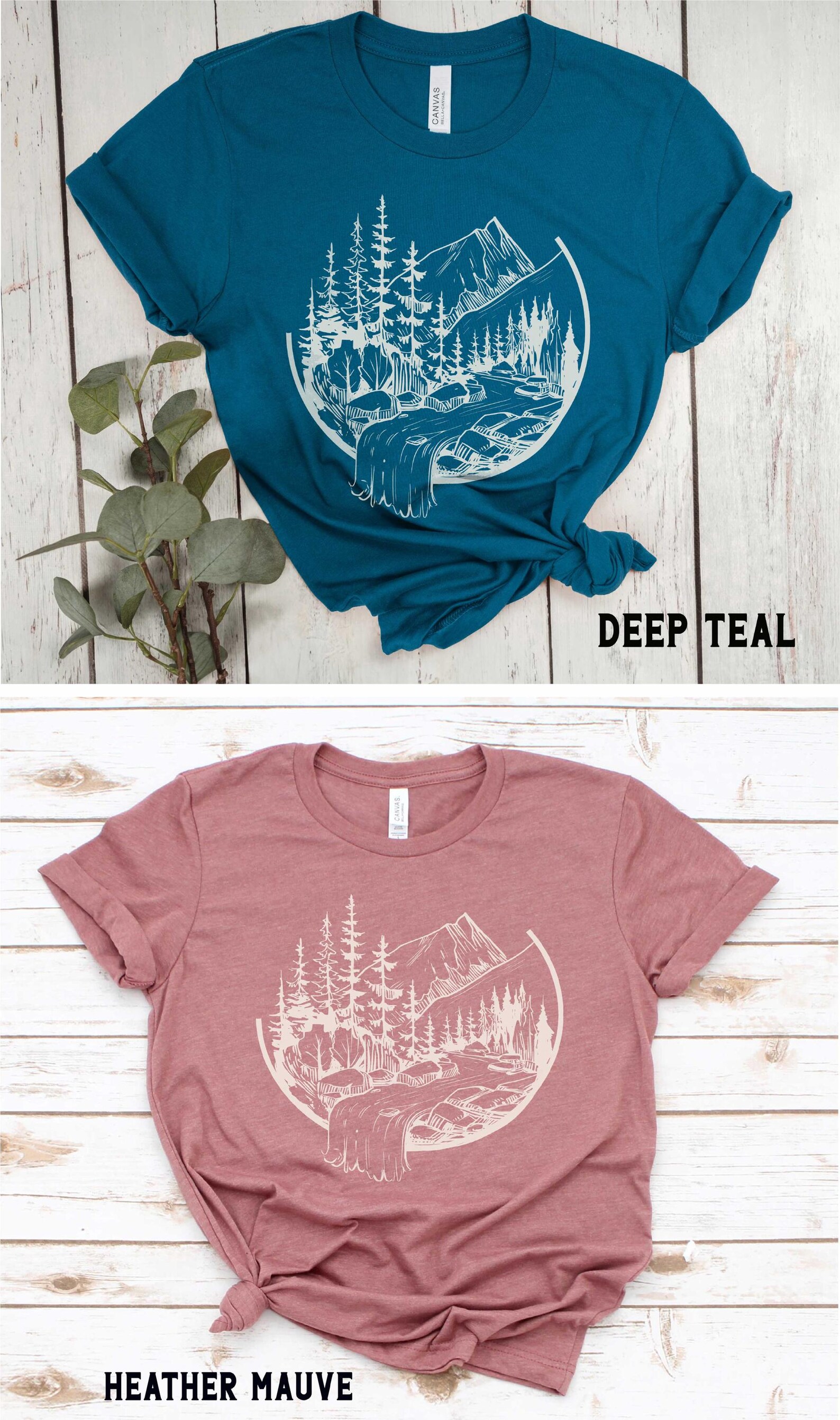 Mountains Waterfall Shirt for Women or Men, Matching Family Group ...