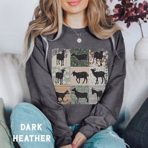Boho Goat Sweatshirt, Retro Goat Hoodie, Floral Farmhouse Cottagecore ...