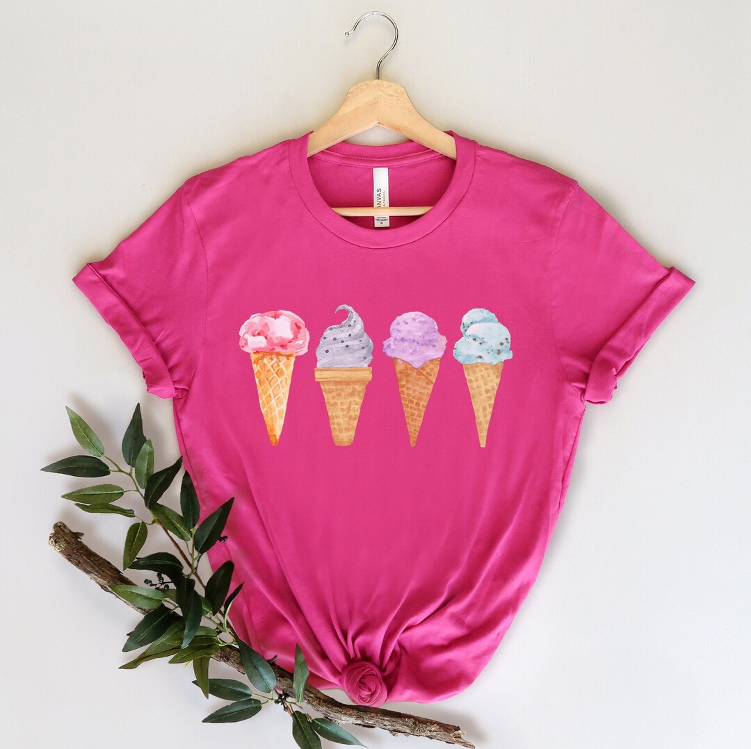 Ice Cream Cone Shirt, Ice Cream Shirt, Cute Watercolor Ice Cream Tee ...