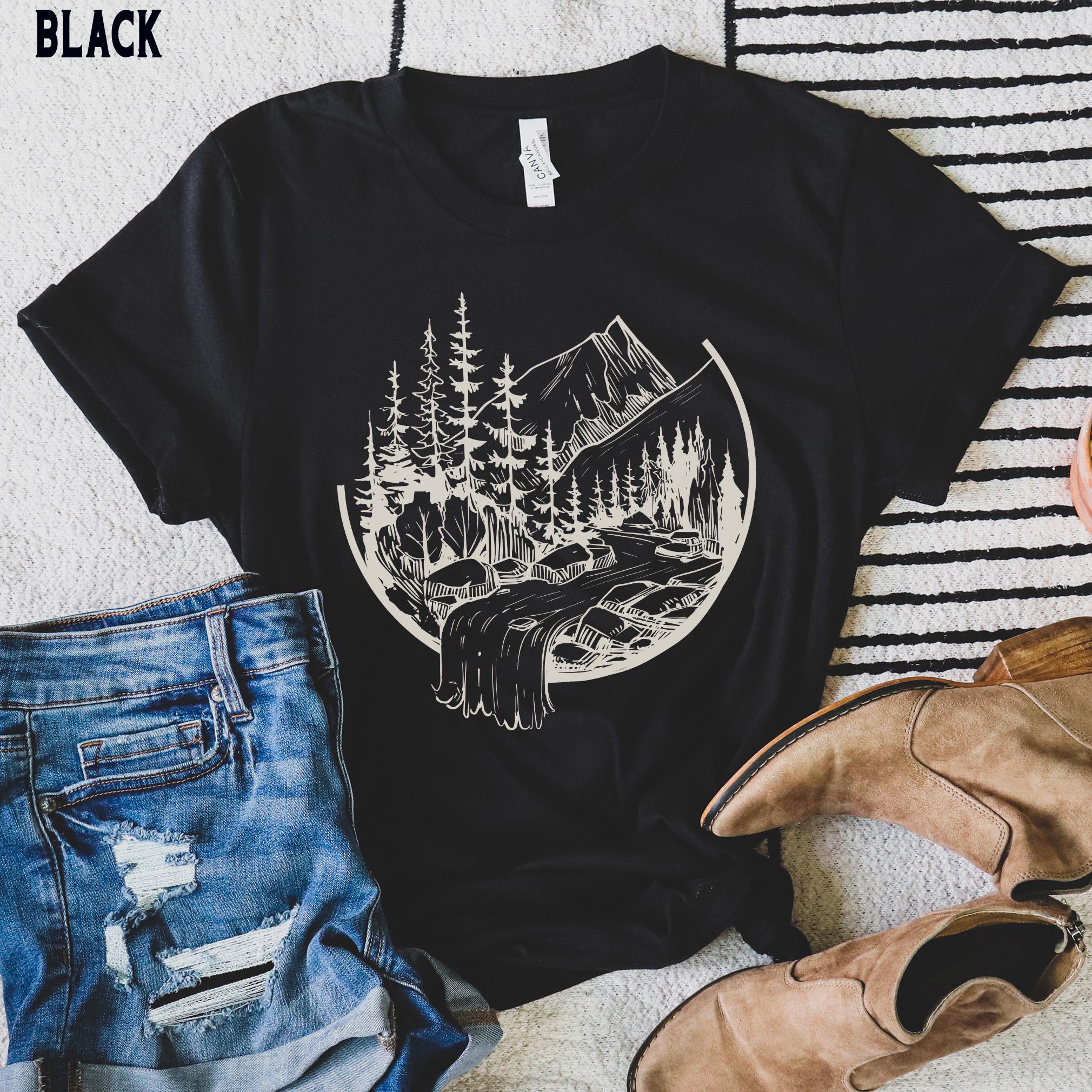 Mountains Waterfall Shirt for Women or Men, Matching Family Group ...
