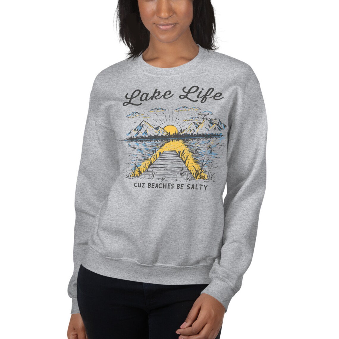 Women's Lake Life Graphic Sweatshirt, Funny Lake Sweatshirt for Her ...